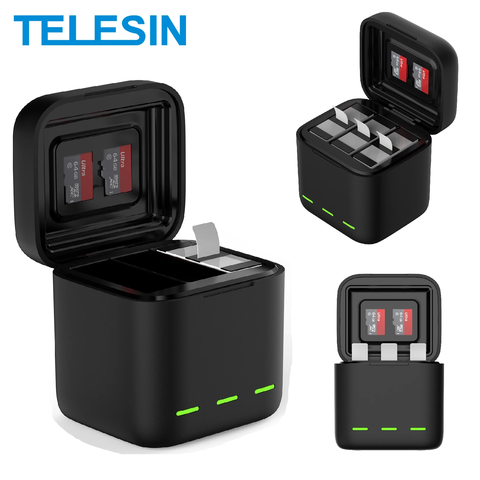 TELESIN-cargador-de-bater-a-port-til-con-3-ranuras-carga-r-pida-para ...