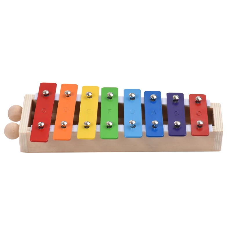 8 Keys Xylophone Compact Size Glockenspiel Colorful Aluminum Plate ...