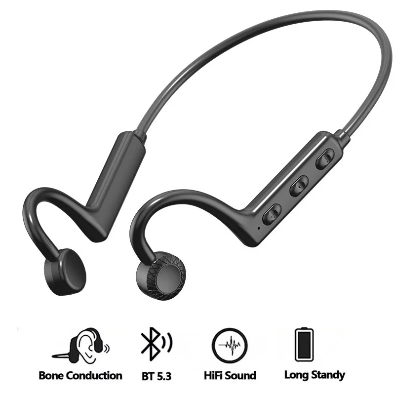 Bone Conduction Headphones Bluetooth 5.1 HIFI Wireless Earphones TWS ...