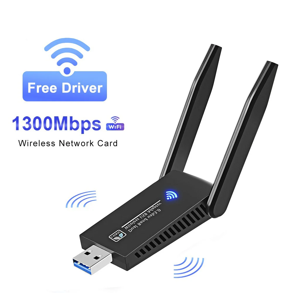 1300Mbps USB Wifi Adapter Dual Band 5.8Ghz 2.4GHz USB 3.0 Wi-fi ...