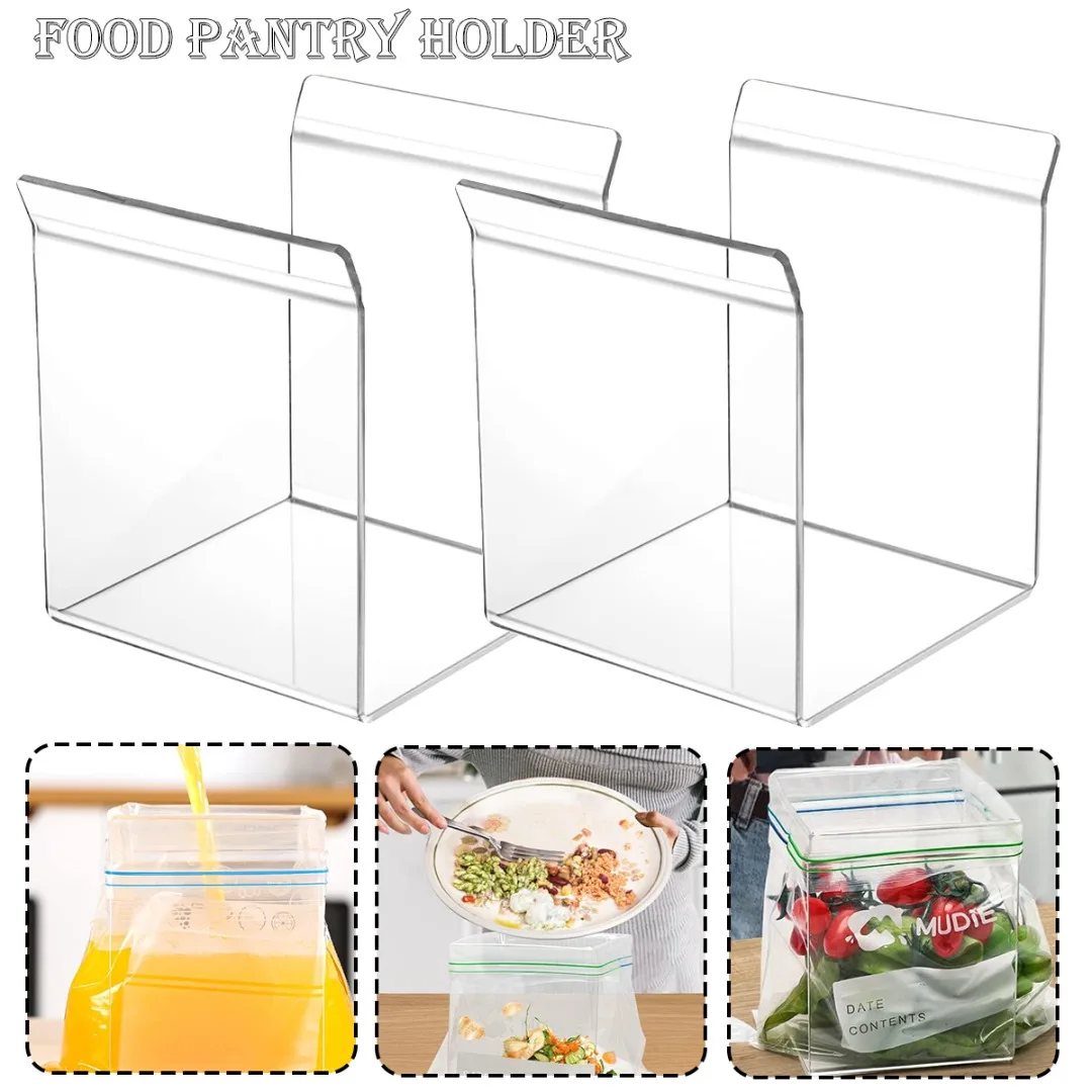Acrylic-Freezer-Bag-Holder-Food-Storage-Bag-Stand-Transparent-Rack-Food ...