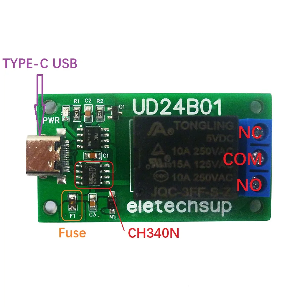Dc-5V-12V-Pc-Uart-Serial-Port-Switchtype-C-Usb-Ttl232-Relay-Module-for ...