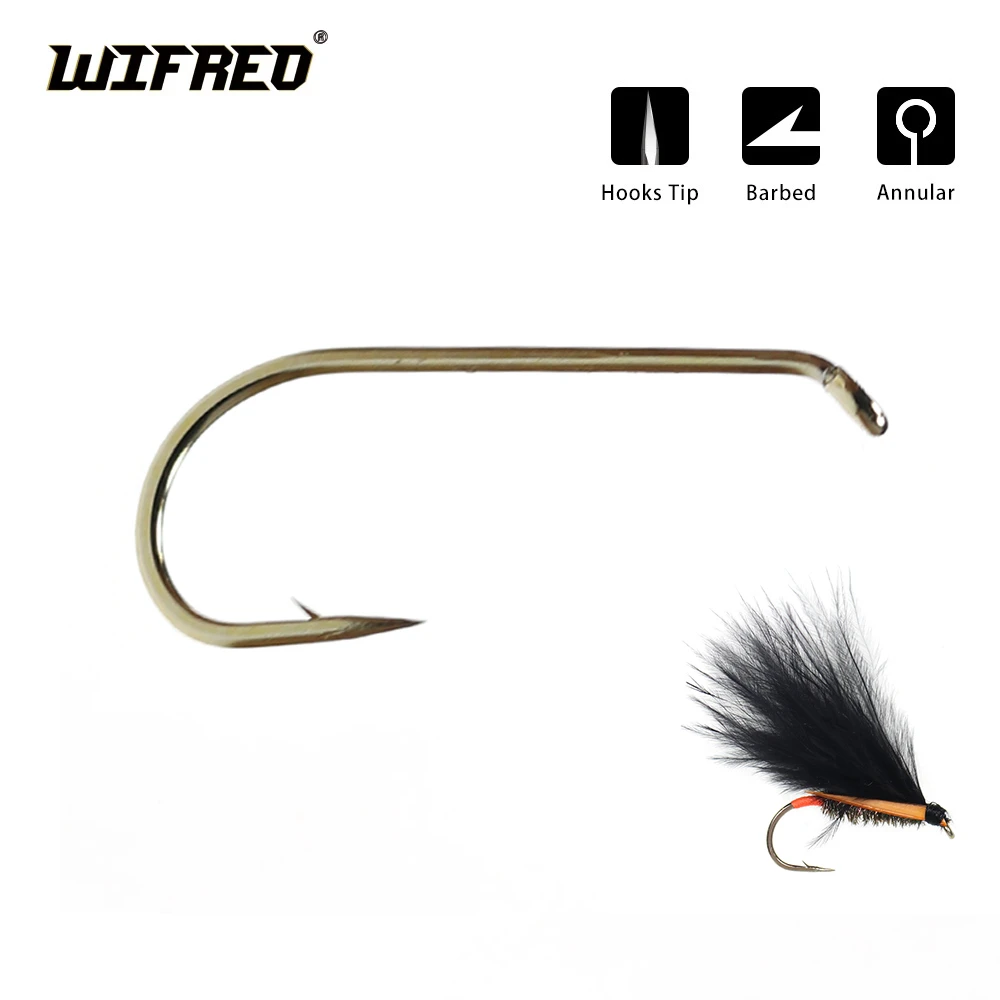 WIFREO 50/100pcs Long Shank Fly Fishing Hooks Dry&Wet&Nymph&Shrimp Caddis Pupa Streamer Fly Hook ...