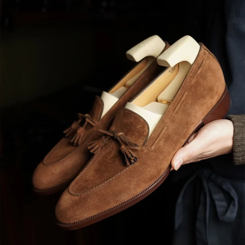 New-Loafers-for-Men-Flock-Slip-On-Breathable-Casual-Tassels-Size-38-47 ...