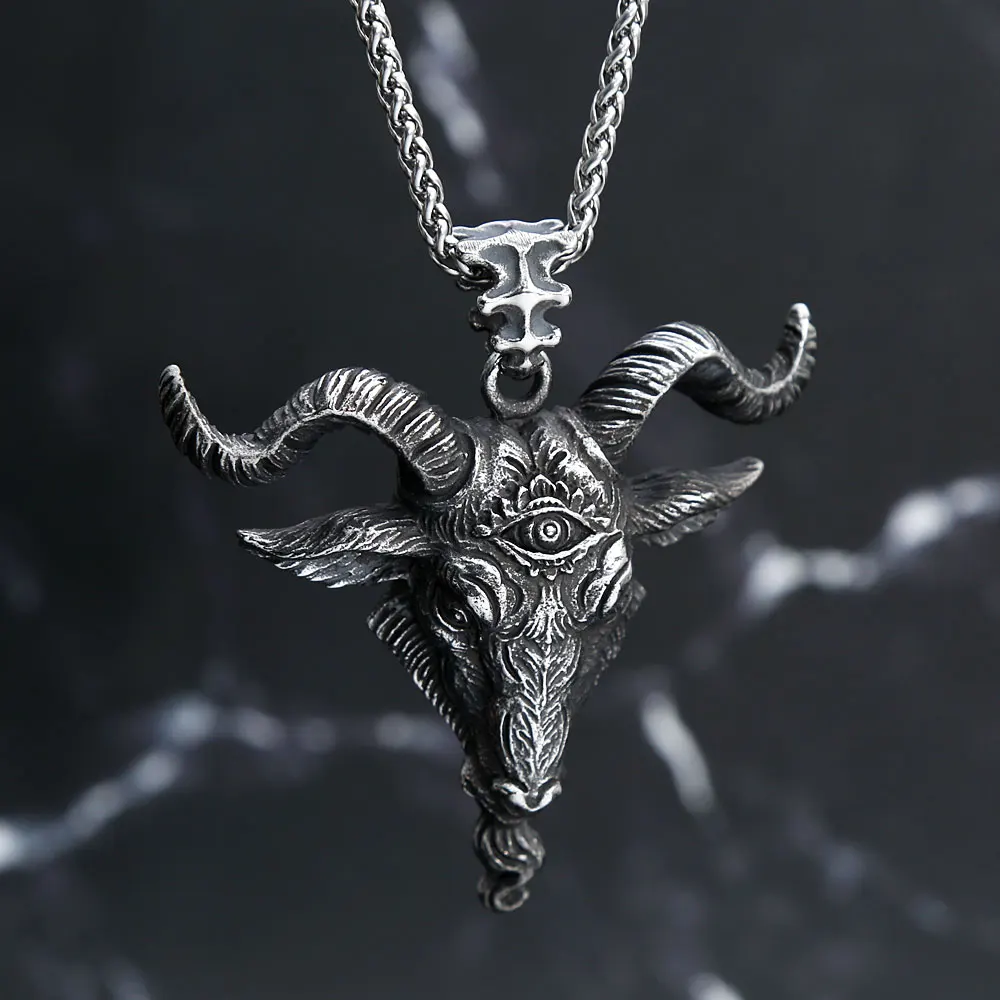 Viking-Gothic-Lucifer-Satan-Bull-s-Head-Pendant-Necklace-For-Men-Retro ...