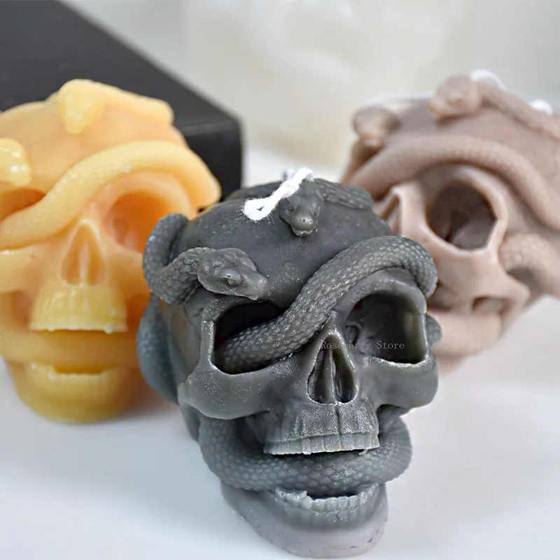 Skull-Snake-Head-DIY-Epoxy-Resin-Mold-Double-Snake-Silicone-Molds ...