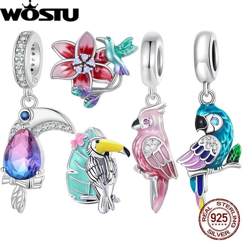WOSTU-Colgante-de-Plata-de-Ley-925-con-forma-de-loro-accesorio-con-flor ...