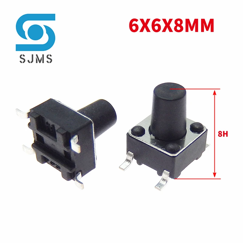 20/50PCS SMT 6X6X8 6*6*8 mm SMD 4 Pin Tact Push Button Switch Micro ...