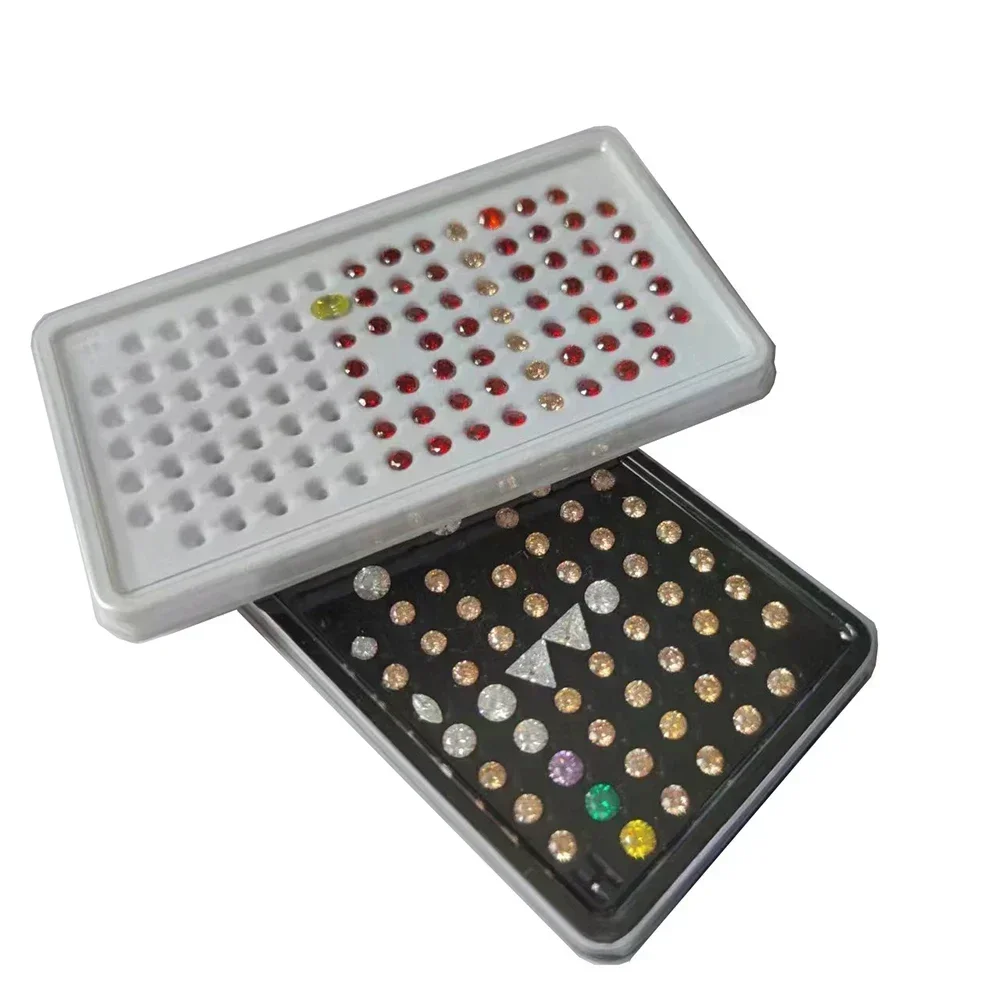 100 Grids 3-6mm Diamond Jewelry Storage Box Gems Organizer Case 10Pcs ...