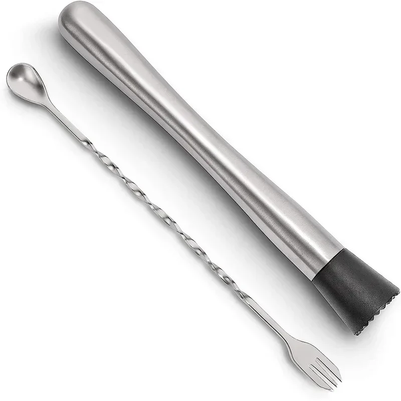 10 Polegada de aço inoxidável cocktail muddler barra profissional ...