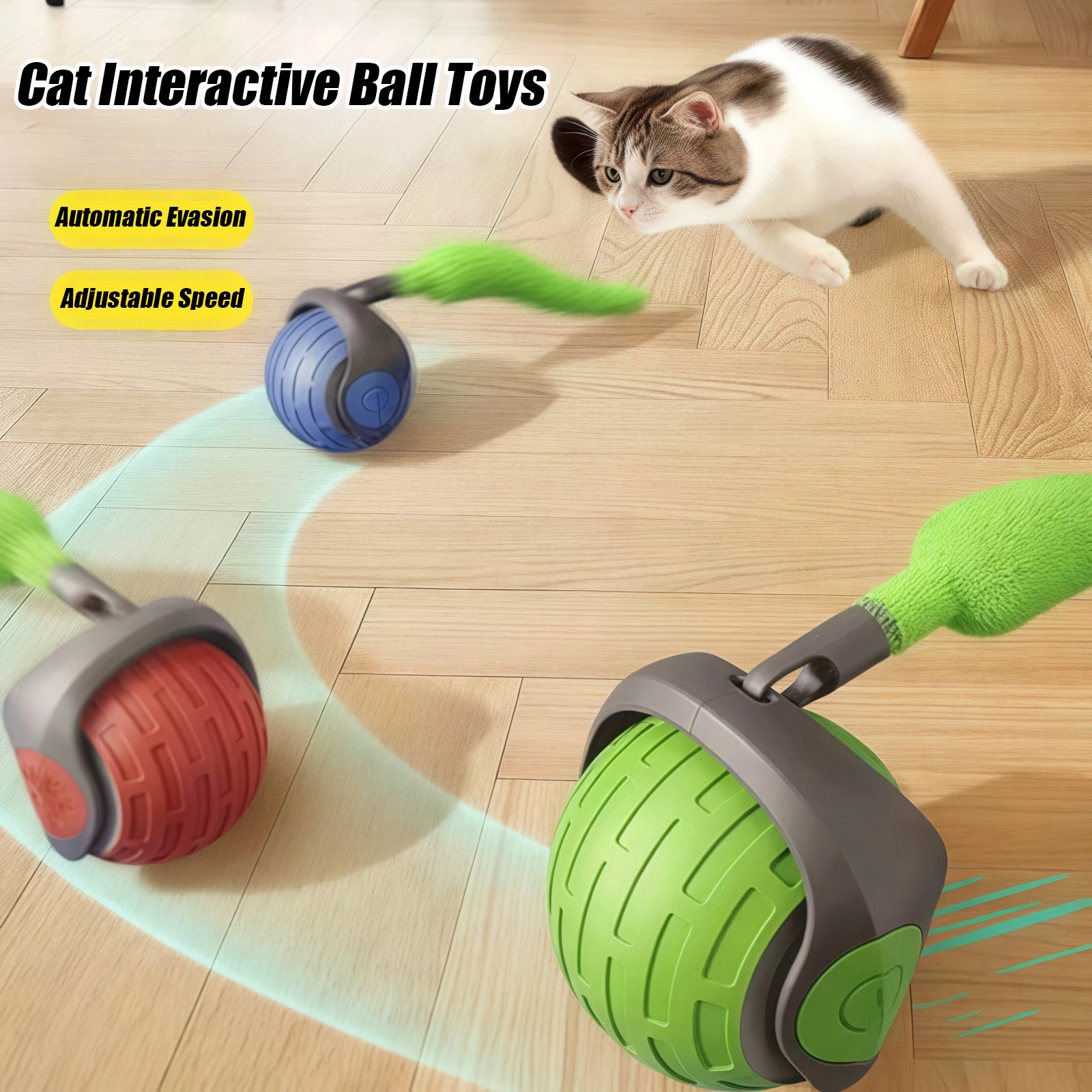 Interactive Cat Toys Ball Auto Electric Rolling Ball Toys for Cat Kitty ...