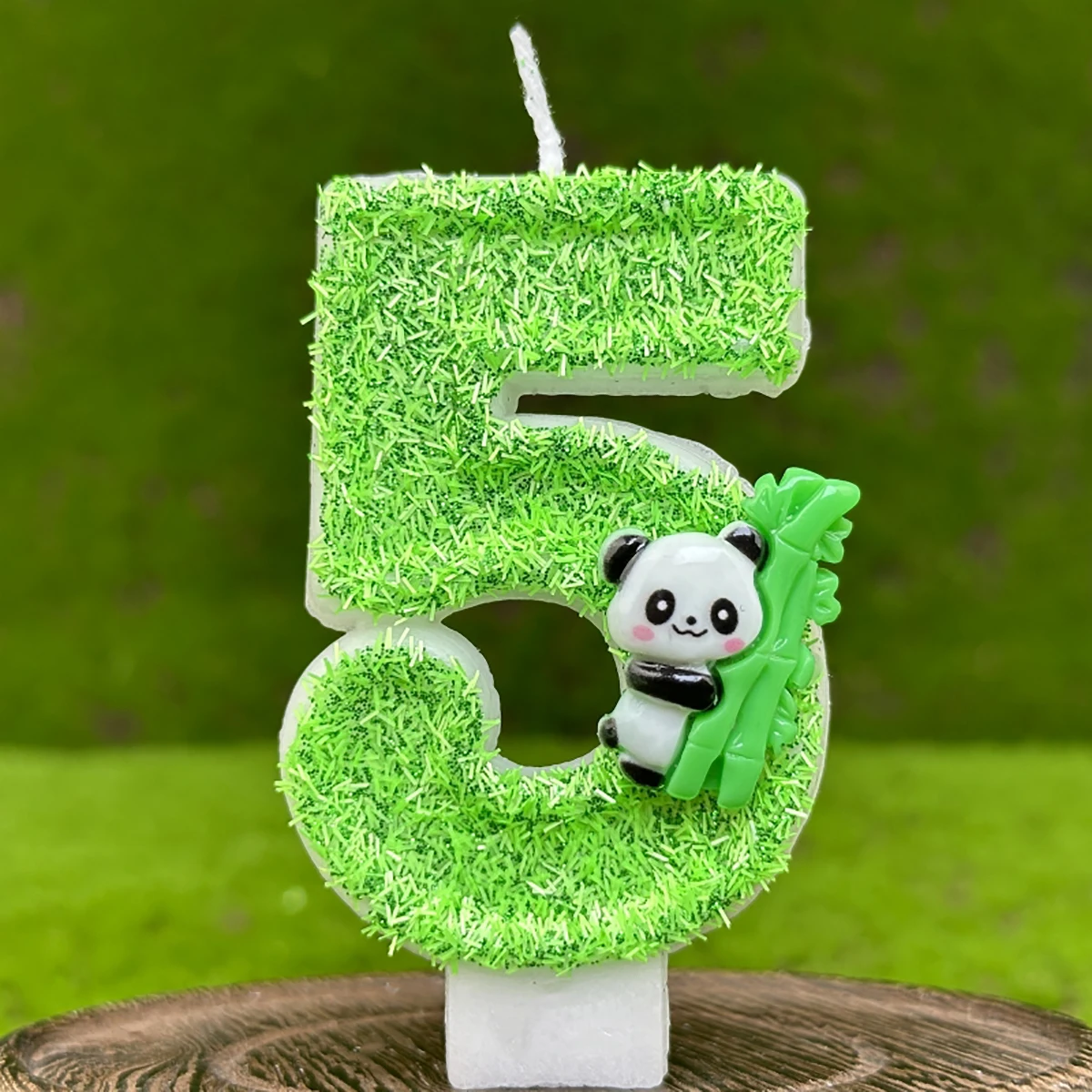 1st-Panda-Birthday-Candle-Cake-Topper-Green-Creative-Number-1-Candle ...