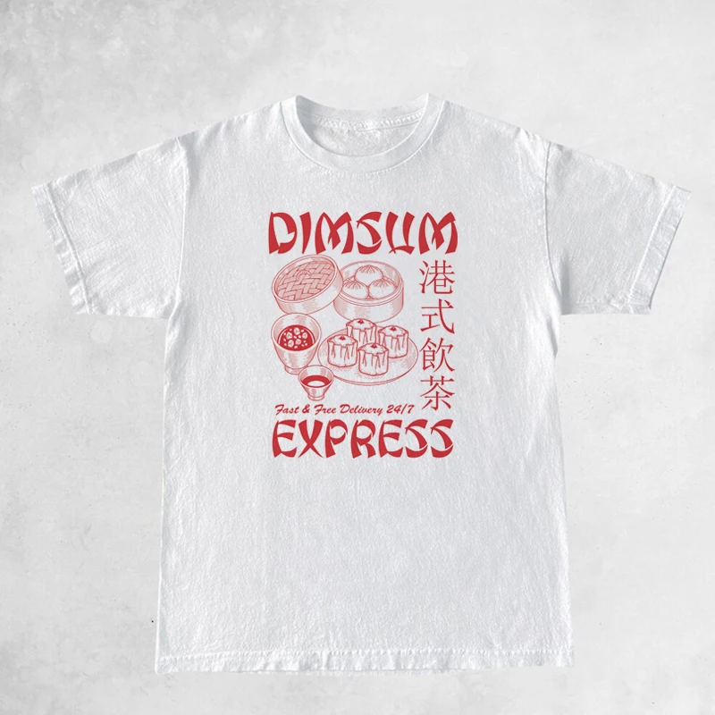 6303-Unisex-Dim-Sum-Retro-Graphic-Tees-Chinese-Food-Take-Out-Cute-Funny ...