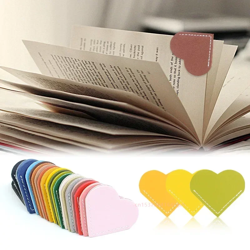 Bookmarker-for-Books-Creative-PU-Leather-Love-Heart-Reading-Book-Mark ...