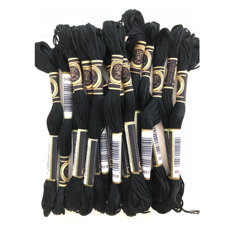 Amishop 100% Cotton Six Strand Floss Thread RS Rosace Equal DMC 310 8m ...