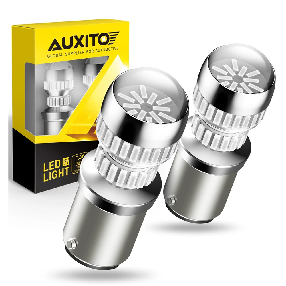 Auxito 2pcs 1157 Red Led P21/5w Bay15d Led Bulbs Car Brake Stop Light ...