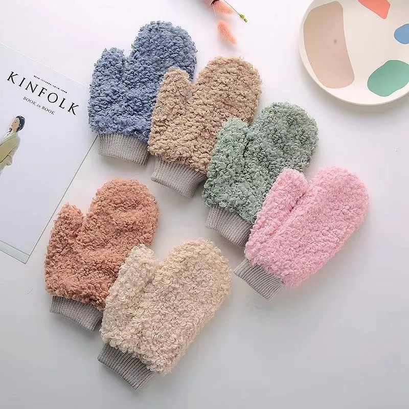 Winter Keep Warm Thickened Fleece Women Gloves Cute Lovely Fashion ...
