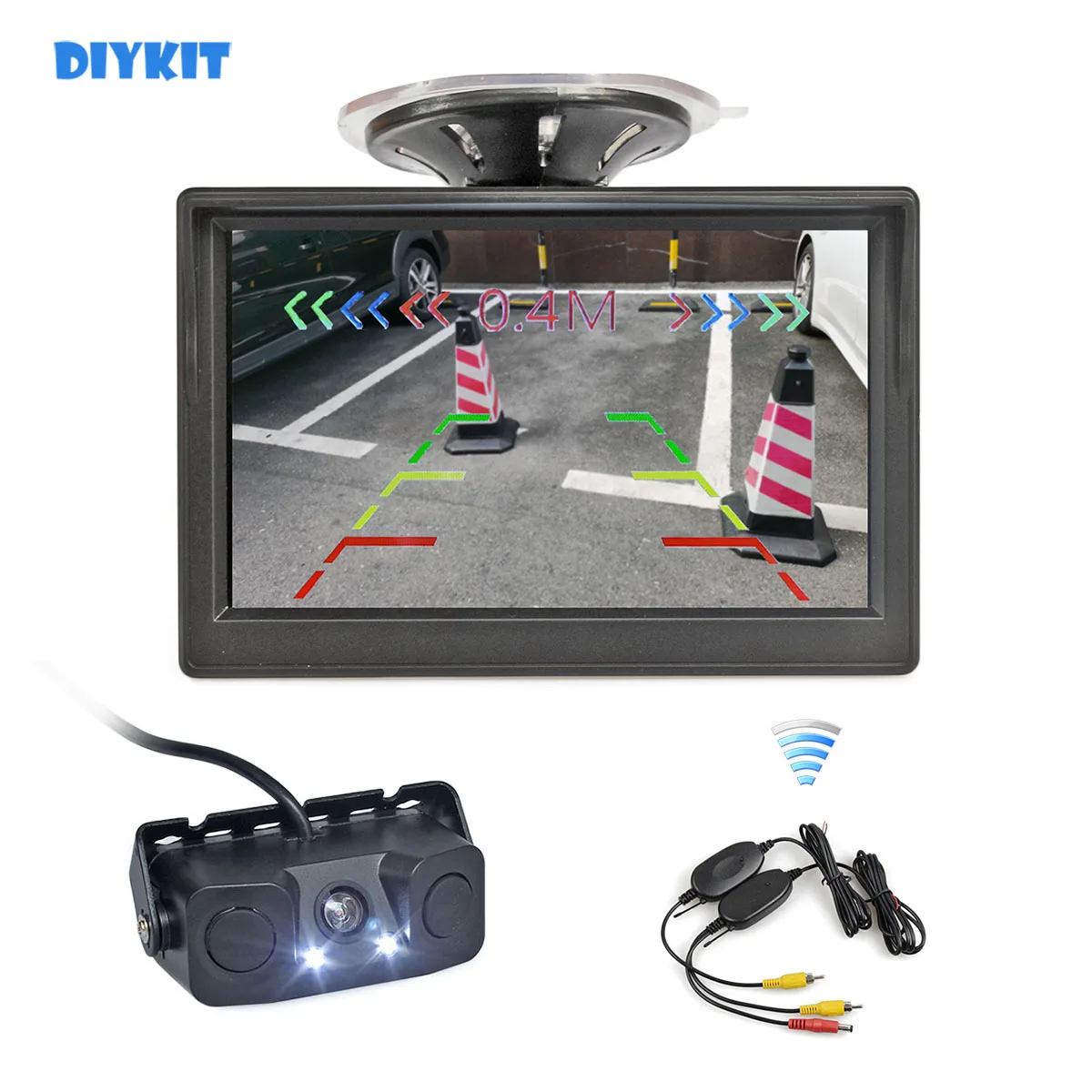 DIYKIT-Wireless-5inch-TFT-LCD-Display-Car-Monitor-Waterproof-Video ...