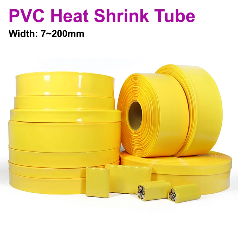 1-20M-Yellow-18650-Battery-Pack-Wrap-7-200mm-Insulated-Heat-Shrinkable ...