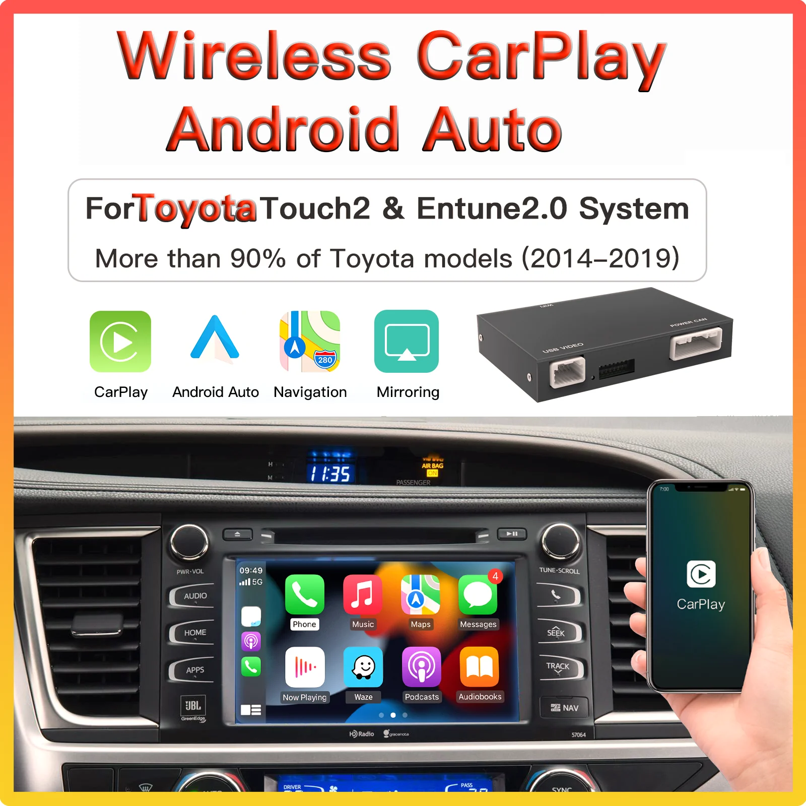 AUTOABC-Wireless-Carplay-Android-Auto-For-TOYOTA-CHR-RAV4-Avalon ...