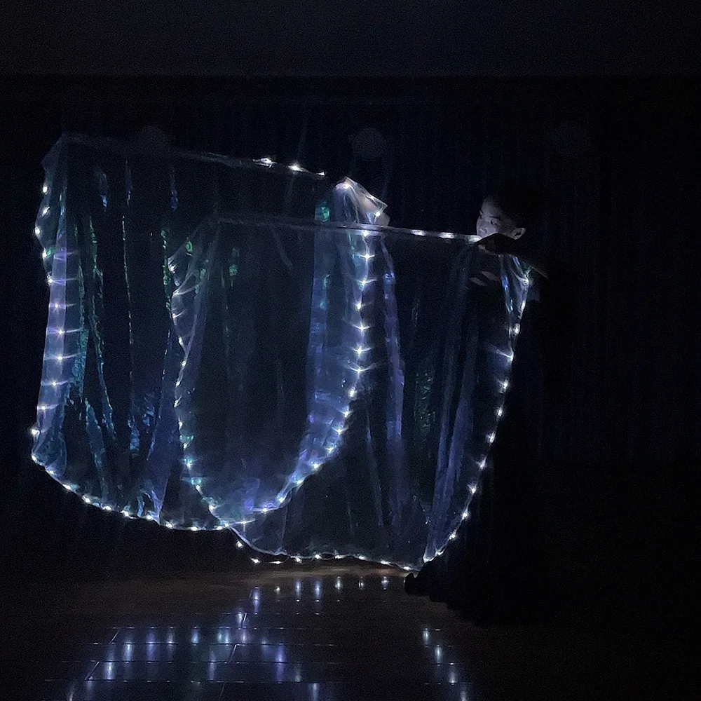 White-Led-Flag-Wings-Circus-Led-Light-Luminous-Belly-Dance-Stage ...