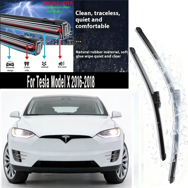 Car Wiper Blade Blades For Tesla Model X 2016-2018 28"+18" Windshield ...