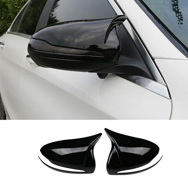 For-Mercedes-Benz-W205-W213-W222-Gloss-Black-Horned-Style-Side-Rear ...