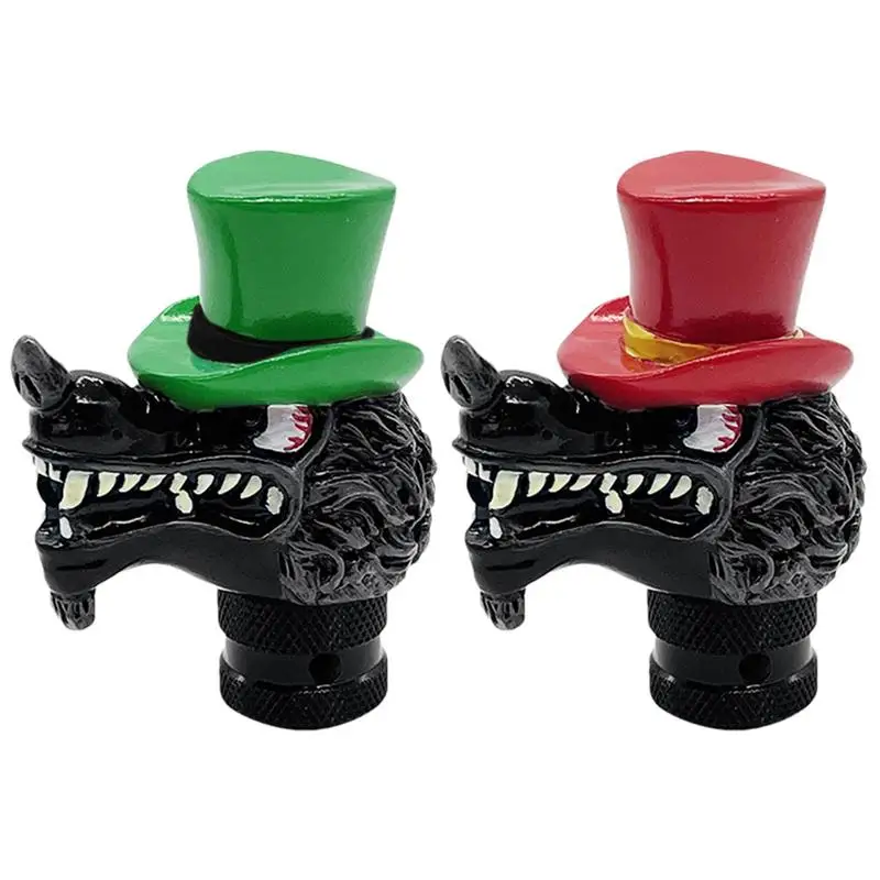 Gear Shift Head Acrylic Alloy Wolf Shape Cars Shifter Knob Ergonomic ...