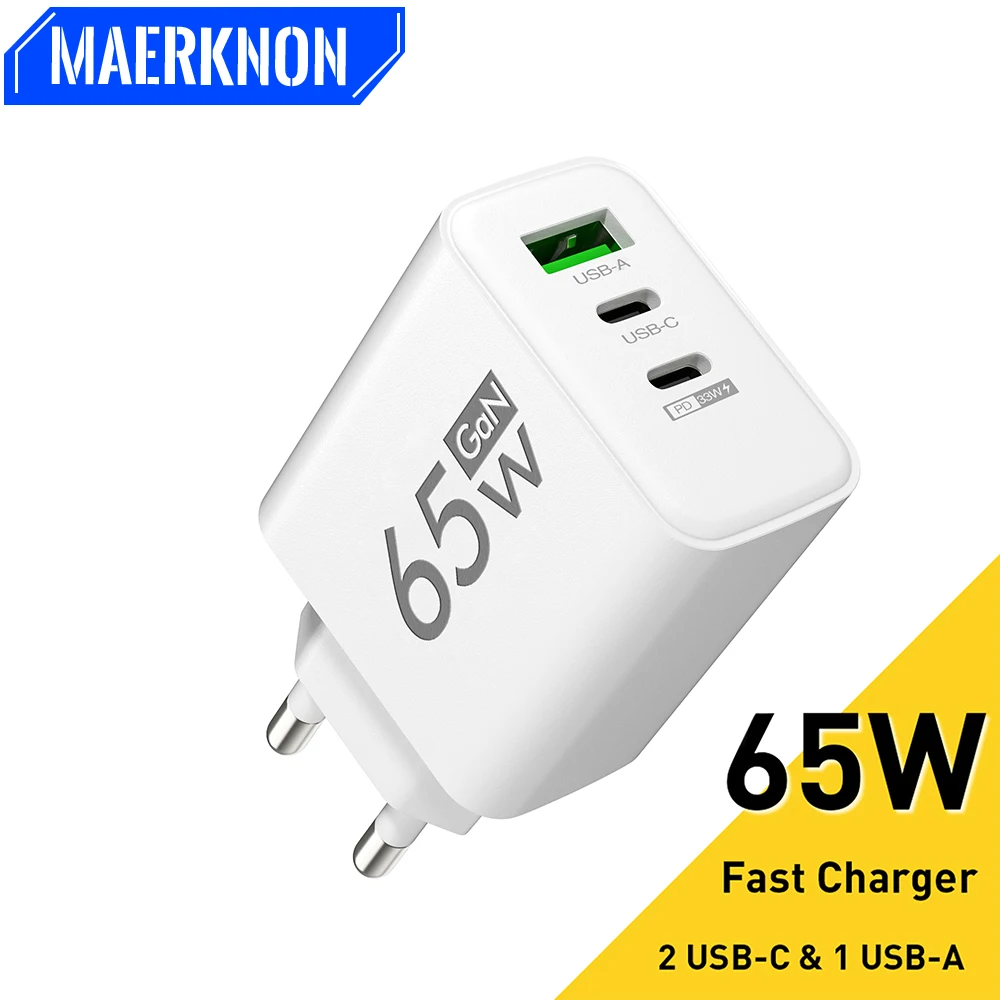 65W-GaN-Quick-Charger-3-0-USB-Type-C-Fast-Charger-Wall-Charger-For ...
