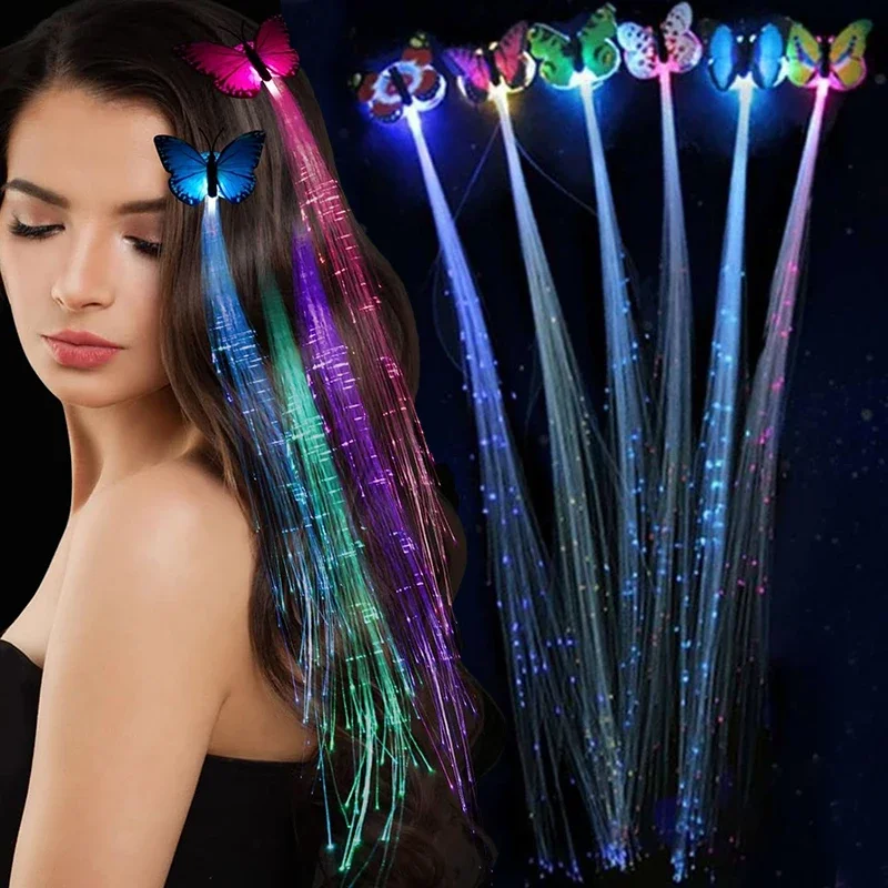 Colorful-Butterfly-Light-Braids-Glowing-Flash-LED-Hair-Braid-Clip ...