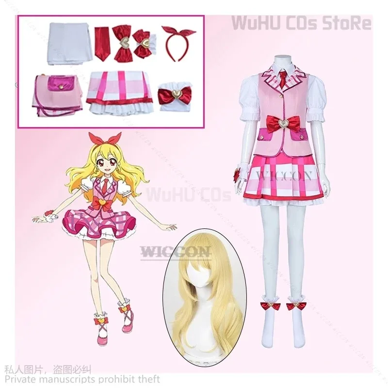 Anime Aikatsu! Costume Lolite Dress Hoshimiya Ichigo Wig Hairband Women ...