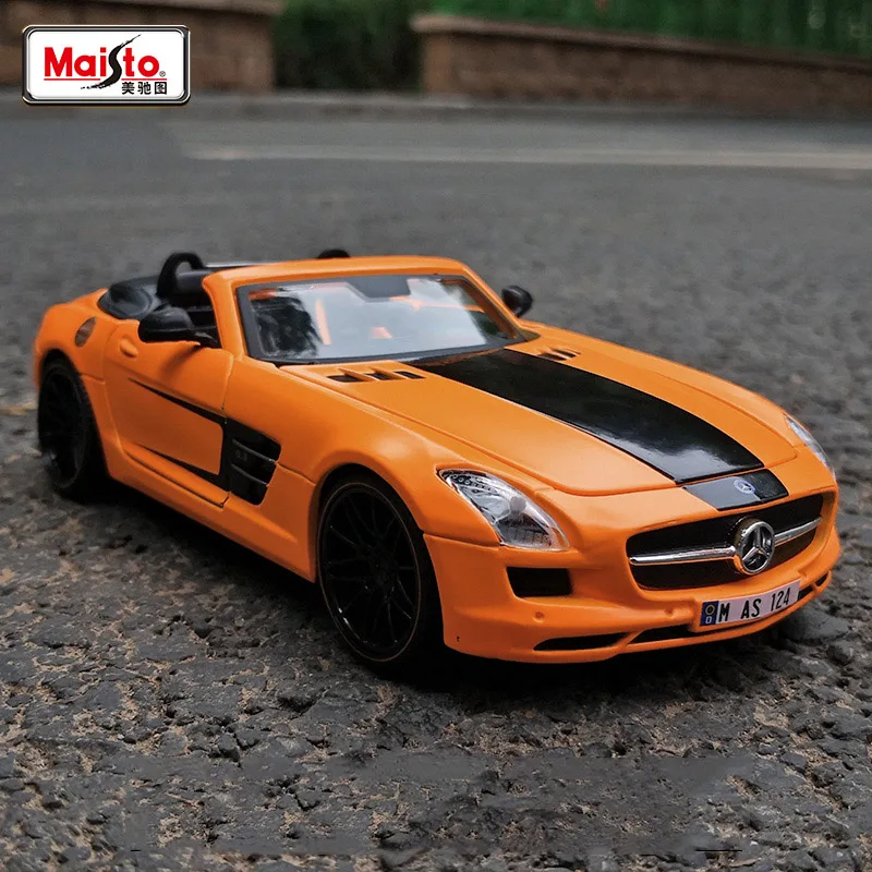 Maisto 1:24 Mercedes Benz SLS AMG Alloy Sports Car Model Diecast Metal ...