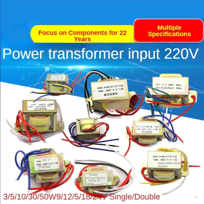 Power-Transformer-EI66-57-48-41-50W30W10W5W-220V-To-Single-Double-9V ...