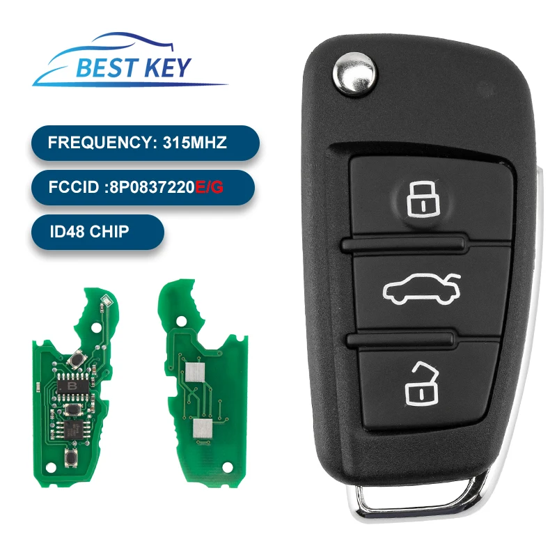 best key Car Remote Key For Audi A1 A3 A4 S3 S4 TT Q3 RS3 Avant2 ...