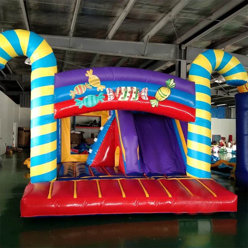 Candy-Theme-Inflatable-Bounce-Castles-with-Slide-for-Sale-Commercial ...
