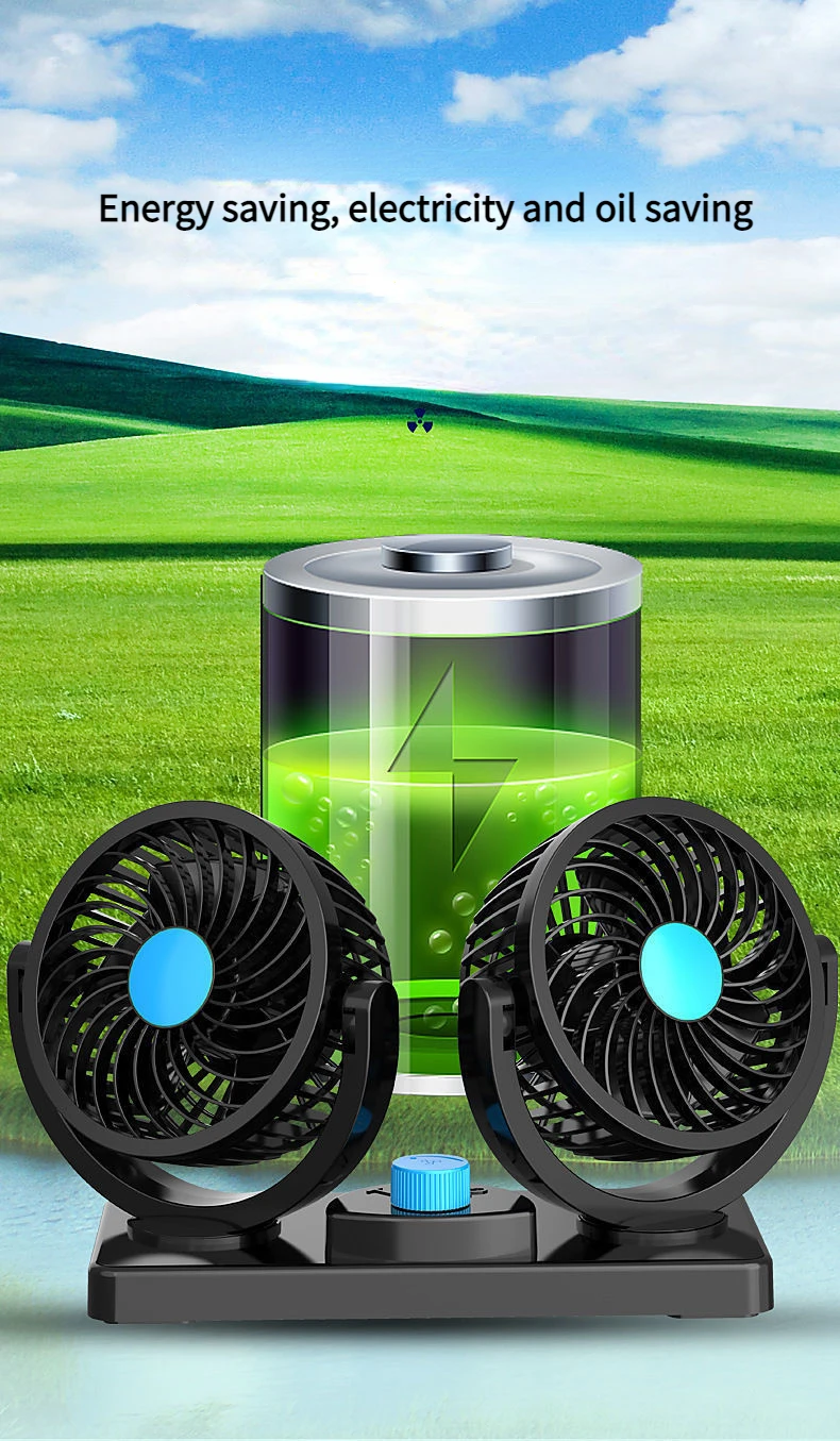 12v24v 자동차 냉각 팬 듀얼 헤드 Usb 팬 2단 속도 조절 가능 자동차 냉각기 공기 팬 자동차 액세서리 팬