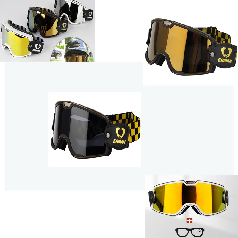 SOMAN-New-Vintage-Goggles-Unisex-Ride-Motocross-Down-Four-SeasonsSport ...
