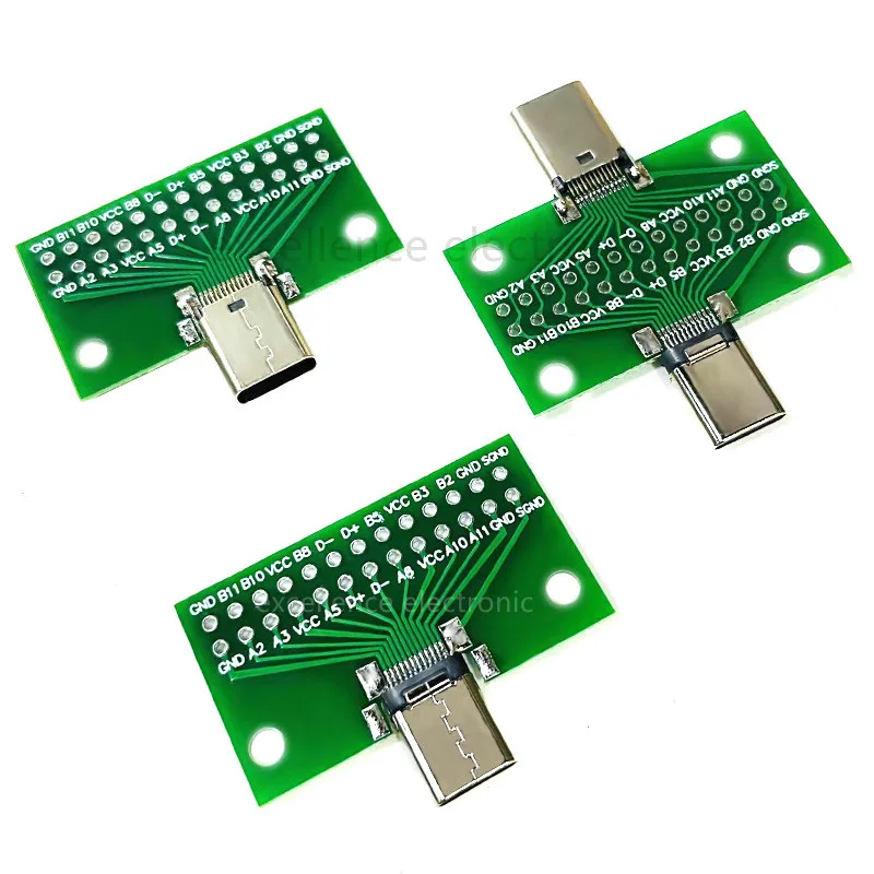 Adaptador-de-placa-PCB-de-prueba-USB-3-1-tipo-C-macho-hembra-conector ...
