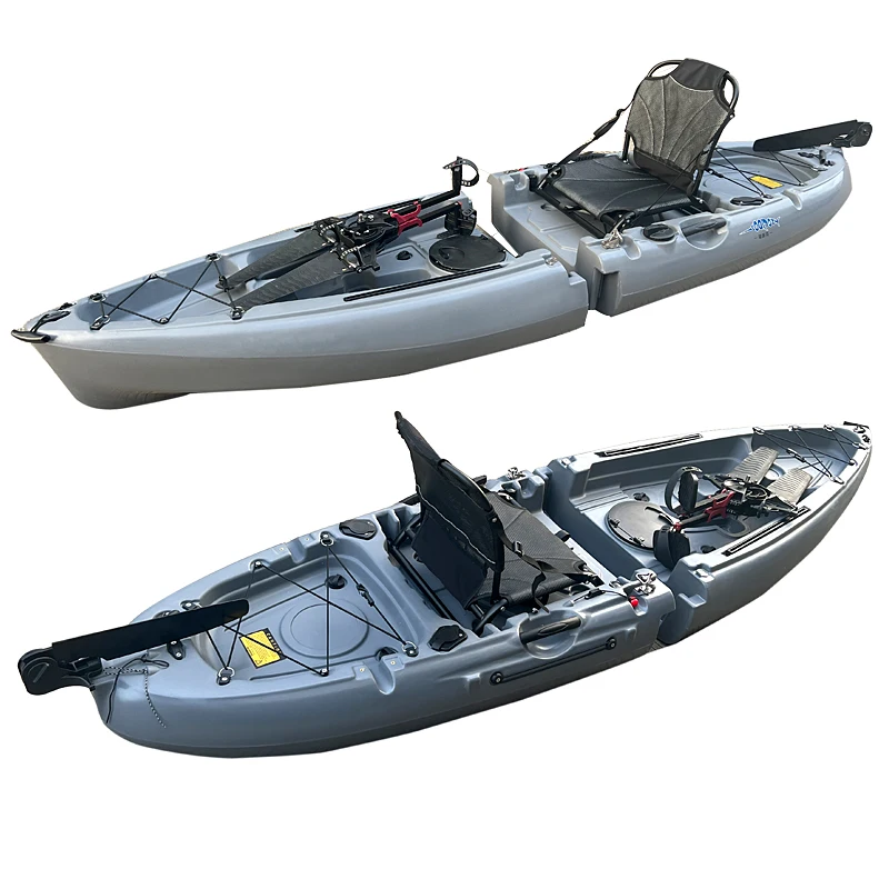 9ft Single Person Modular Fishing Kayak Two Section Pedal Drive Kayak ...