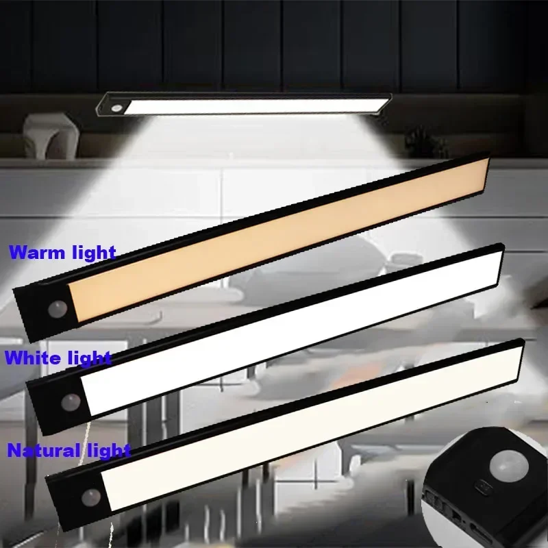 LED Motion Sensing Light Wireless USB Rechargeable Strip Night Light ...