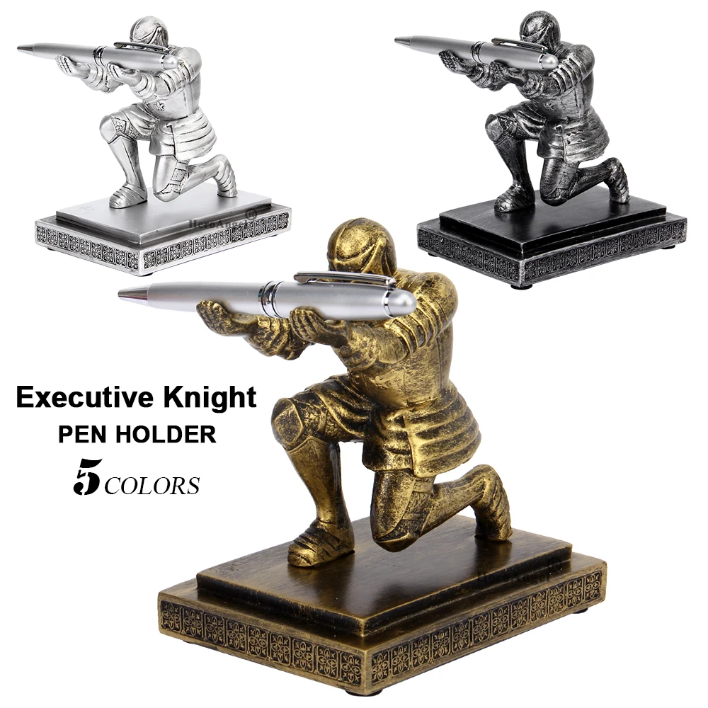 5-Colors-Executive-Knight-Pen-Holder-Armor-Hero-Pen-Stationery-Resin ...