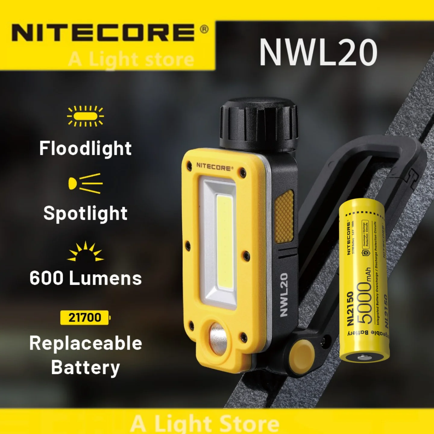 NITECORE-NWL20-flashlight-Multifunctional-triple-Output-work-light-Headlamp-Headlight-Floodlight ...