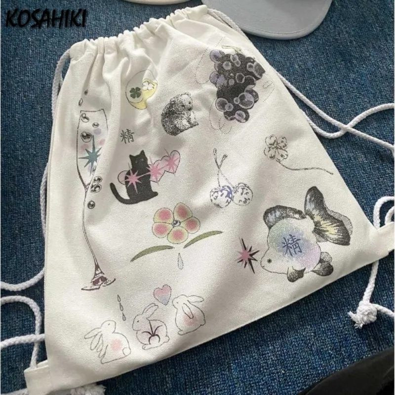 Cartoon-Kawaii-Cat-Print-Preppy-Sweet-Schoolbags-Drawstring-Women ...