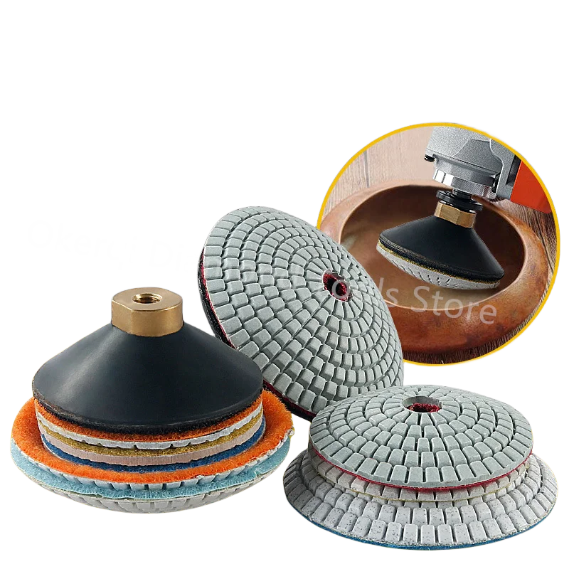 7Pcs-3-4-Bowl-Shaped-Diamond-Polishing-Pads-Wet-Polishing-Disc-For ...