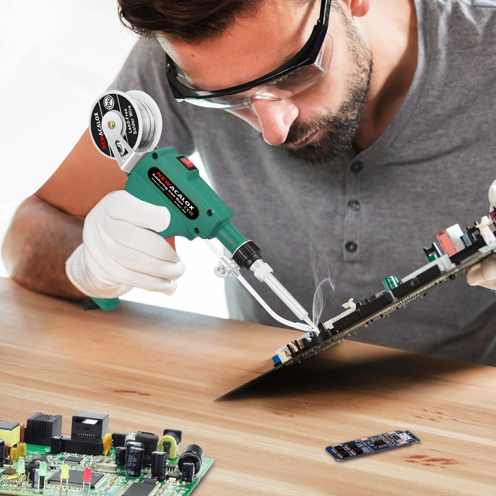 NEWACALOX-Soldering-Iron-Kit-60W-110V-22V-Automatic-Soldering-Gun-with ...