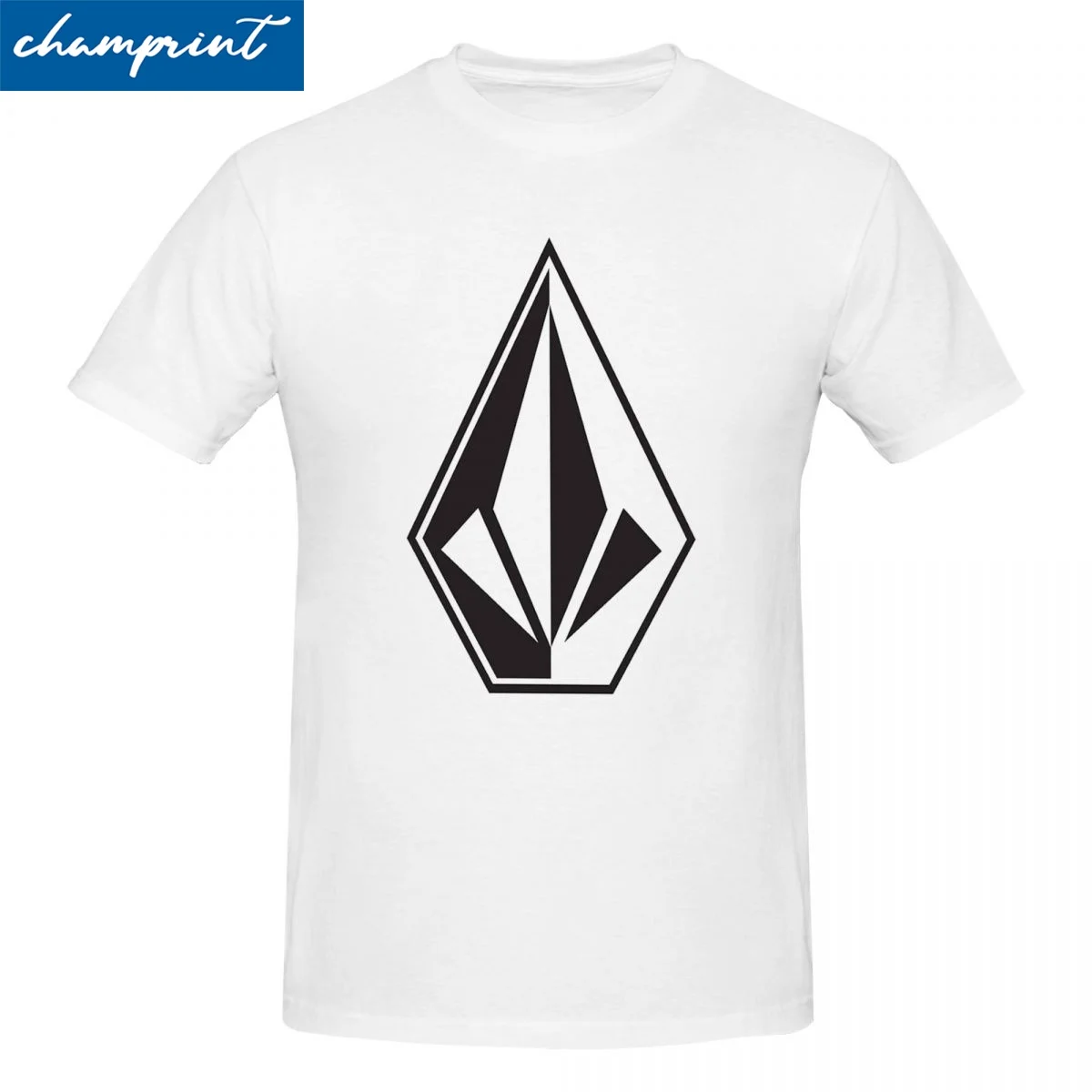 Funny-White-Diamond-Volcom-Logo-T-Shirt-Men-s-Cotton-Short-Sleeve-Round ...