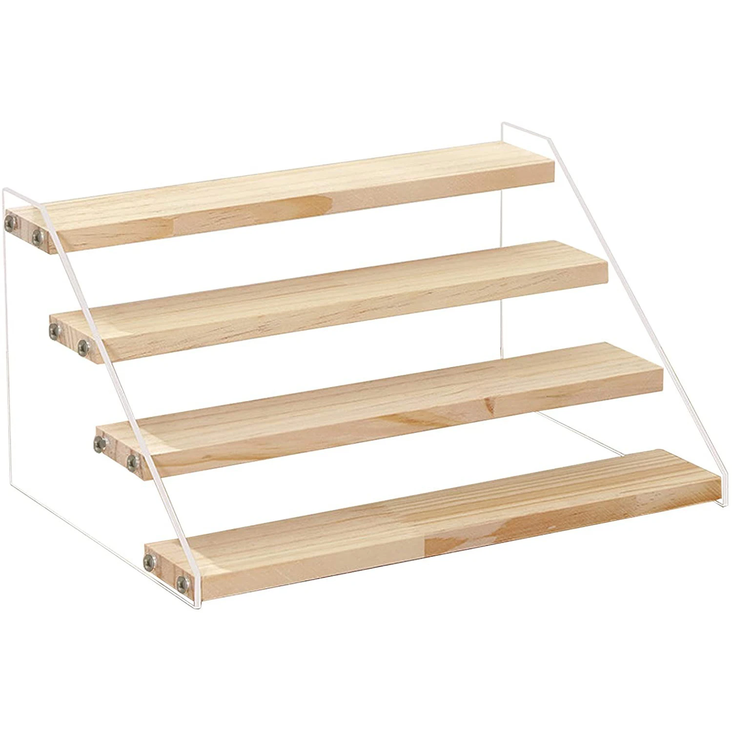 Acrylic Display Stand Cosmetic Doll Figure Glasses Ladder Riser Rack ...