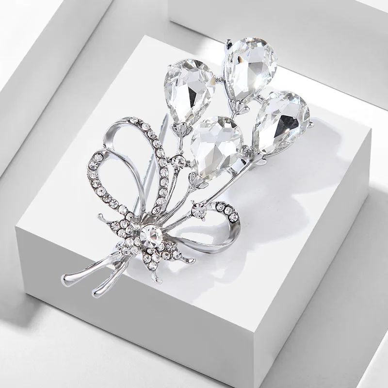 Flower Brooch Pins Diy Wedding Accessories | Rhinestone Party Bouquet ...