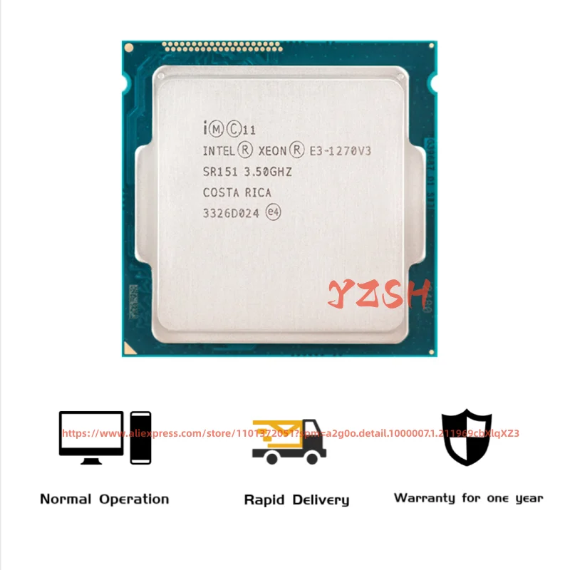 Intel Xeon E3 1270 v3 E3 1270 v3 E3 1270v3 3.5 GHz Quad rdzeń osiem z ...