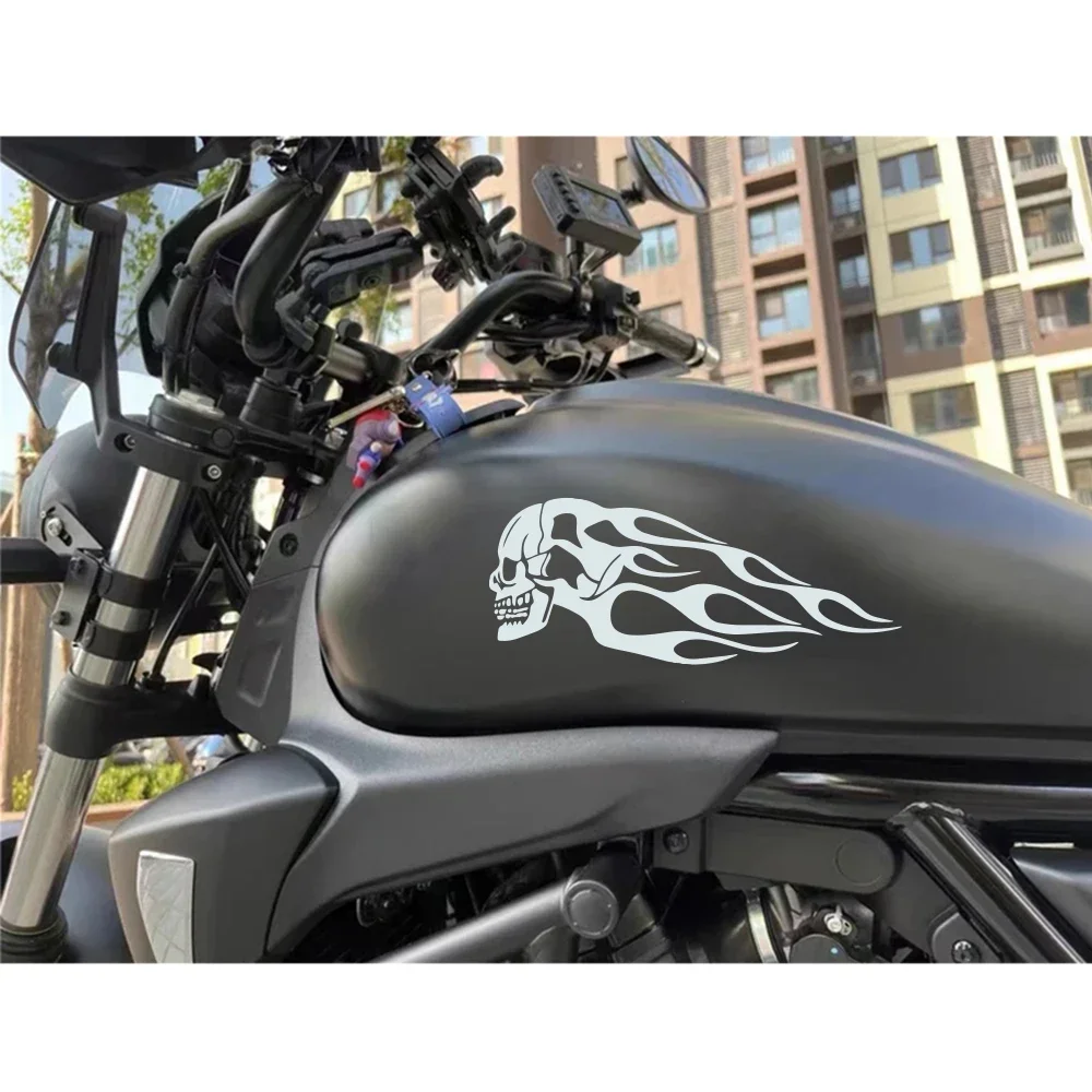 2pcs-Skull-Flame-Vinyl-Stickers-For-Motorcycle-General-Fuel-Tank-Flame ...